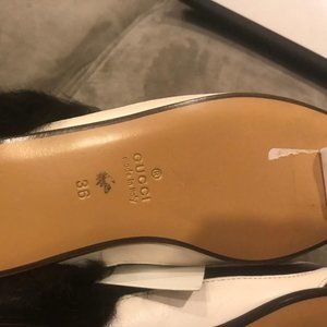 Gucci | Shoes | Gucci Princetown Zebra Leather Fur Flat Mule Slide ...